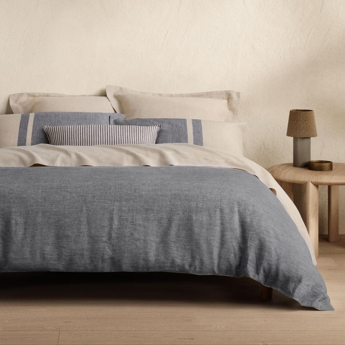 Abbotson Linen Bloc Quilt Cover Flax | Sheridan Australia