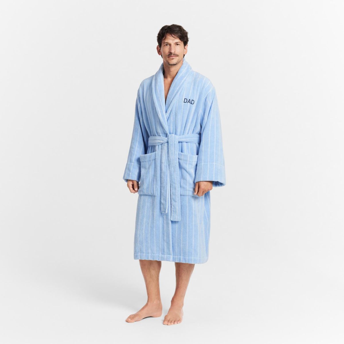 Aven Cotton Stripe Dad Robe Skylight | Sheridan Australia